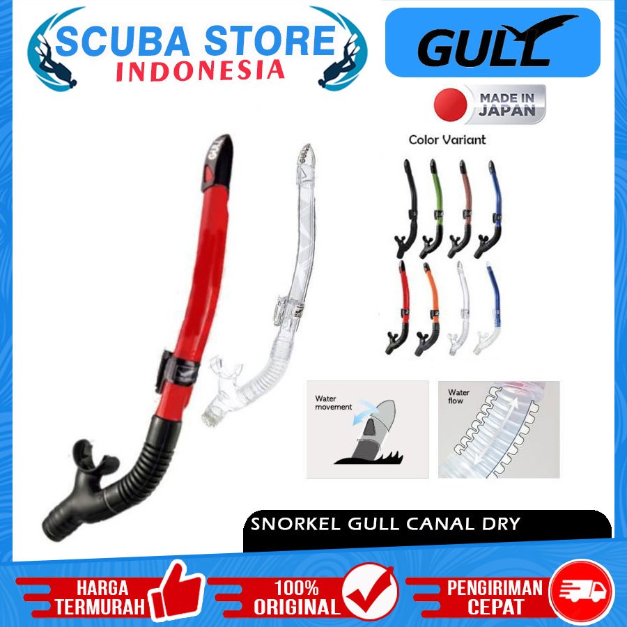 Jual GS-3162 Snorkel Gull Canal Dry Tube Pipa Pernafasan Nafas Selam ...