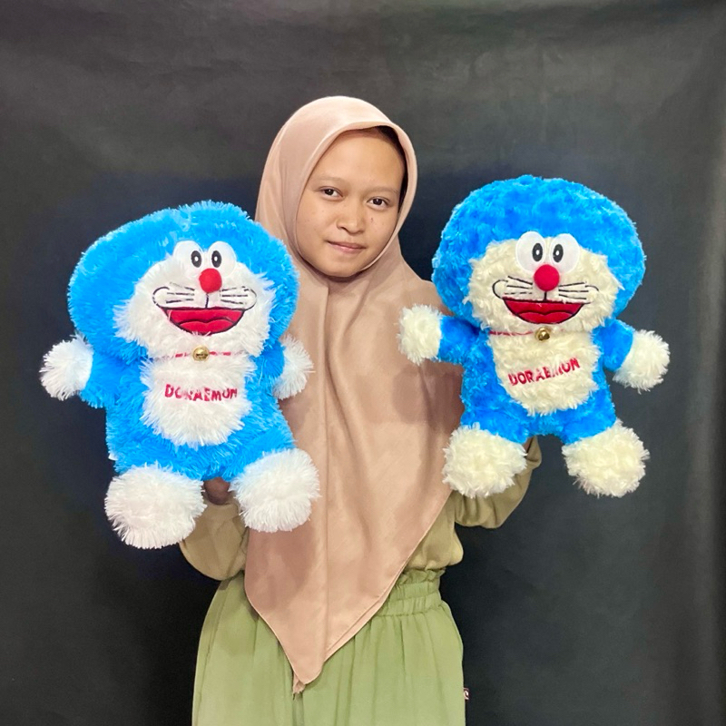 Jual Boneka doraemon duduk mawar rasfur lucu boneka kucing emon ukuran ...