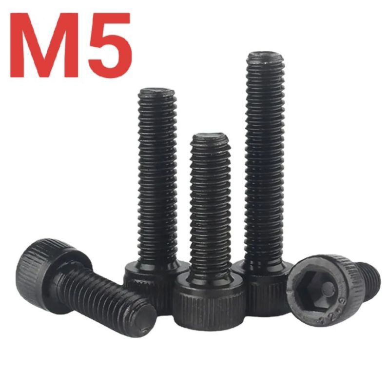Jual Baut Baja Hitam kunci L hex M5 5mm screw socket cap head full drat | Shopee Indonesia