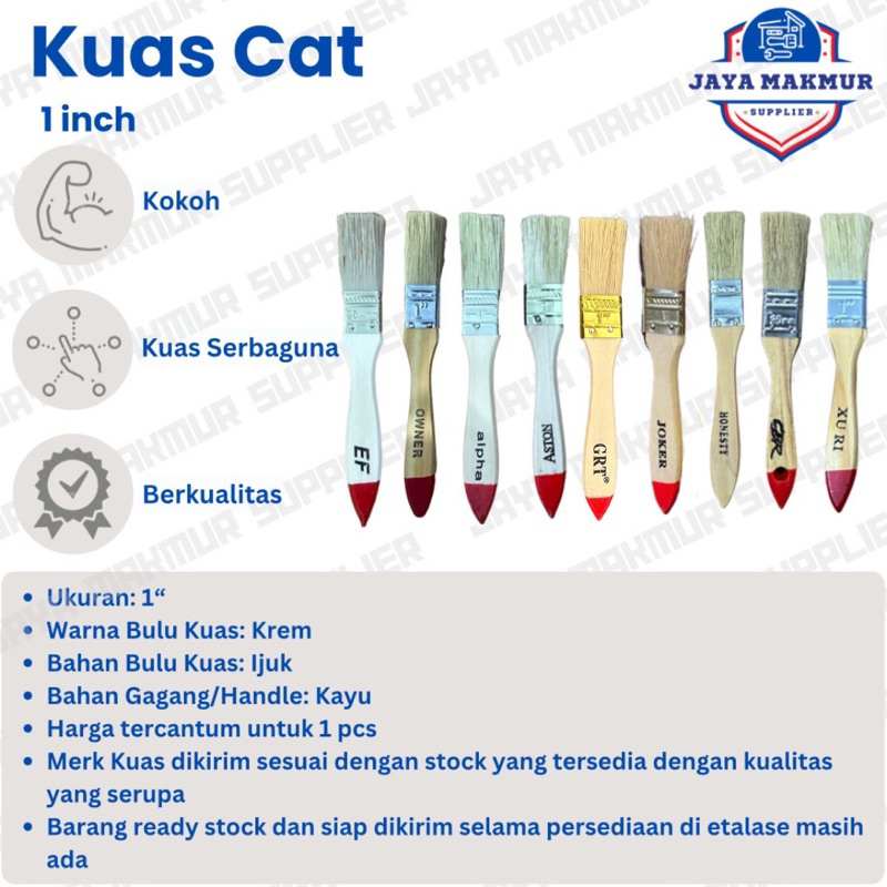 Jual Kuas Cat Serbaguna Gagang Kayu GRT STALLION Murah Ukuran 1 inch ...