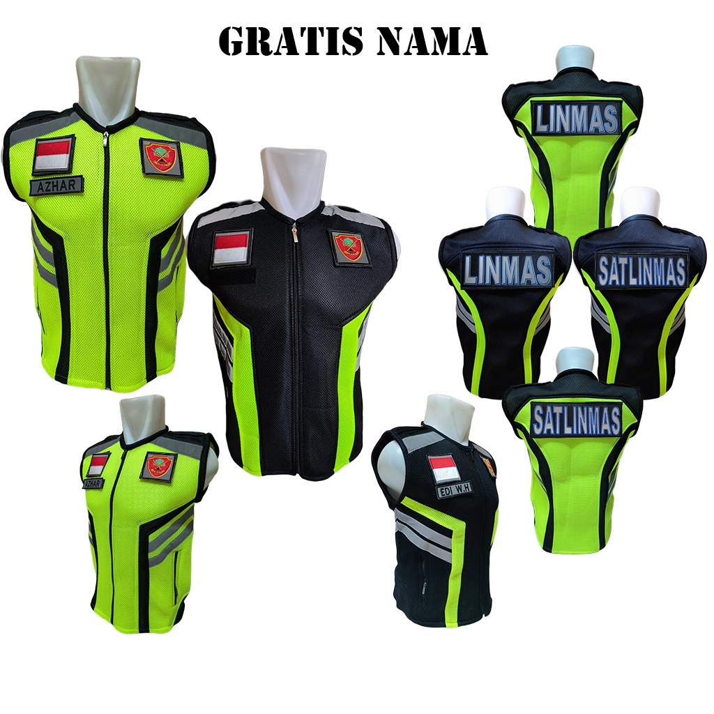 Jual Rompi Linmas Satlinmas Jala Mesh Tebal Variasi Plat Hijau Stabilo ...