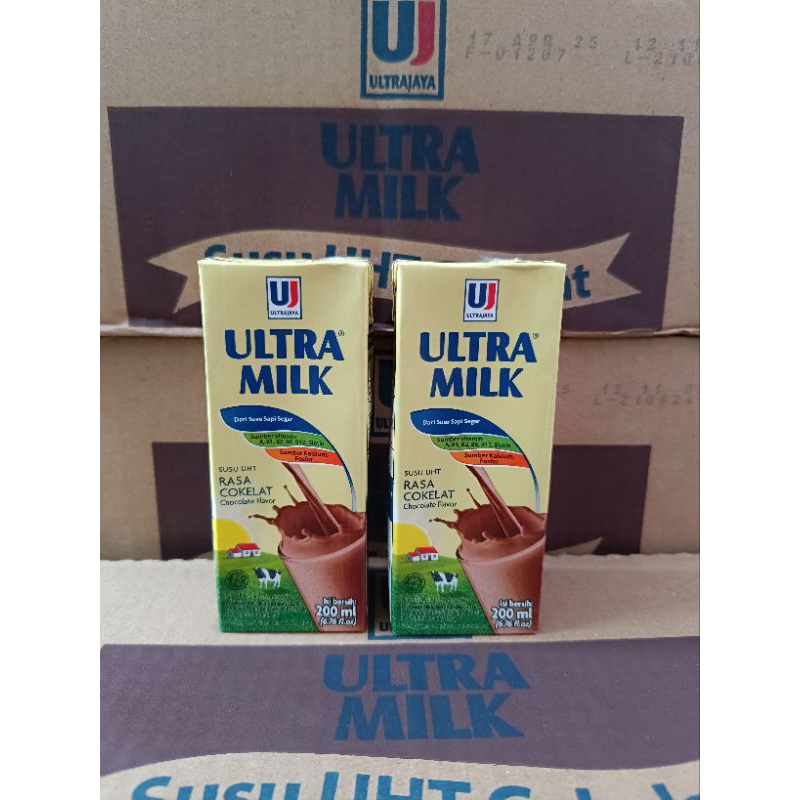 Jual SUSU ULTRA MILK 200ML RASA COKLAT 1DUS ISI 24 | Shopee Indonesia
