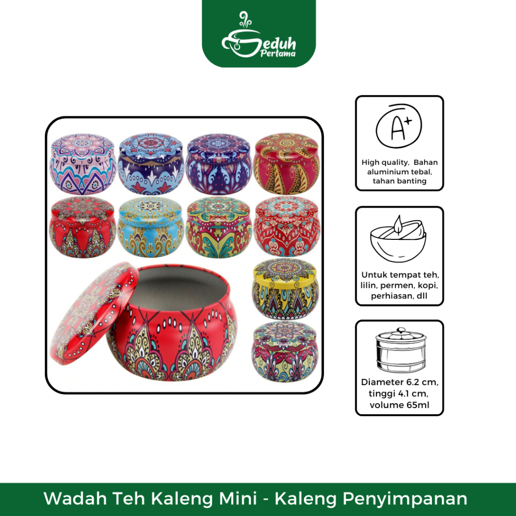 Jual Wadah Teh Kaleng Mini / Kaleng Penyimpanan Lilin Permen Food Grade ...