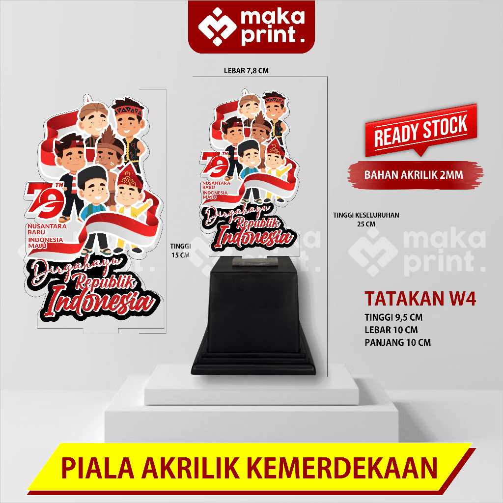 Jual Piala Akrilik Kemerdekaan Indonesia Plakat Tropi Hadiah Souvenir ...