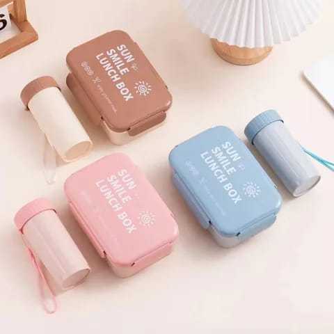 Jual LUNCH BOX SET KOTAK MAKAN SET SUN SMILE FREE SENDOK GARPU KODE ...