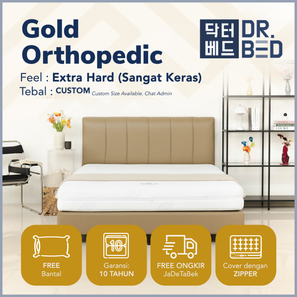 Jual DR.BED - [CUSTOM] Fullset Kasur Gold Orthopedic tebal 25cm uk ...