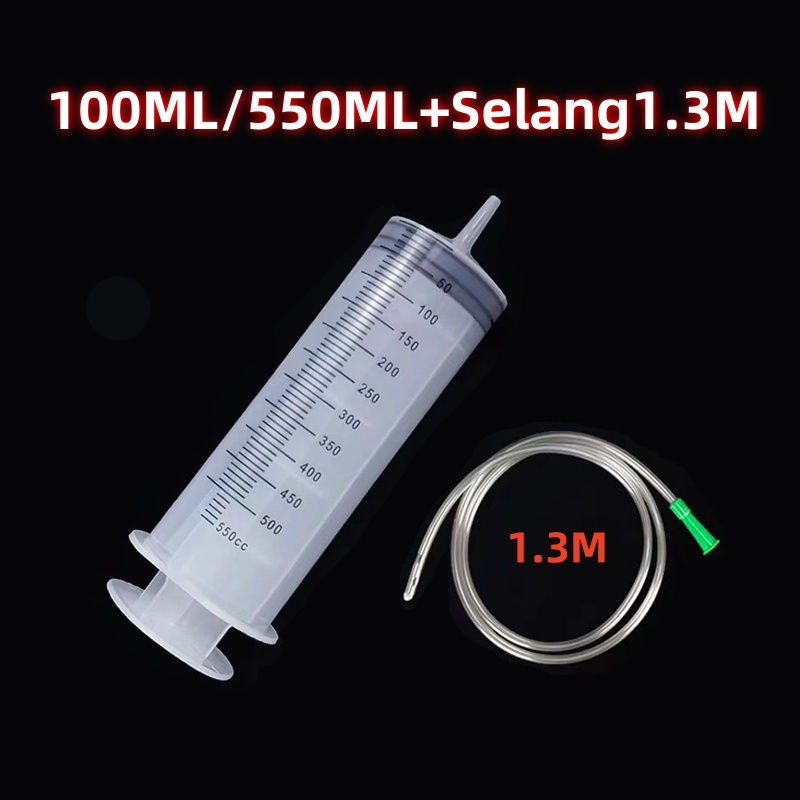 Jual Suntikan Jumbo Suntikan Besar 100ML + Selang 1.3 Meter/Penakar Hidroponik Spuit Syringe ...