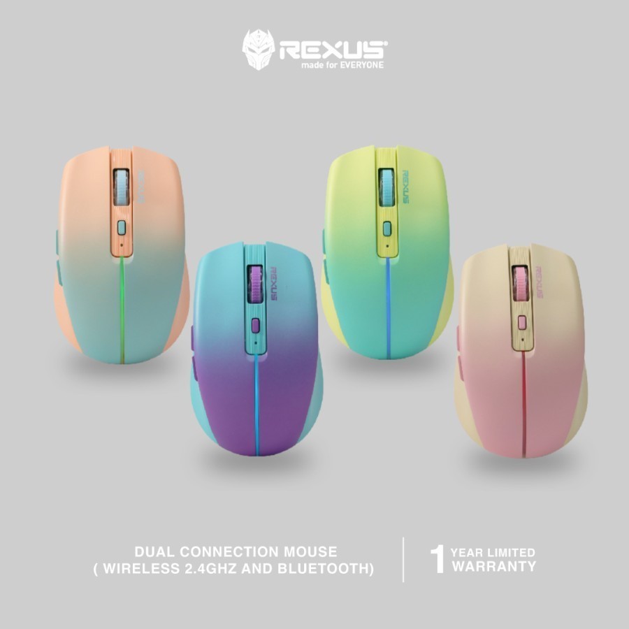 Jual Rexus QB200 QB-200 Gaming Wireless Bluetooth Mouse Rechargable QB ...