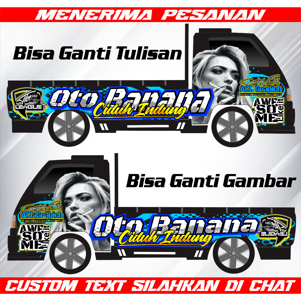 Jual sticker decal full body l300 sticker mobil bisa ganti tulisan dan ...