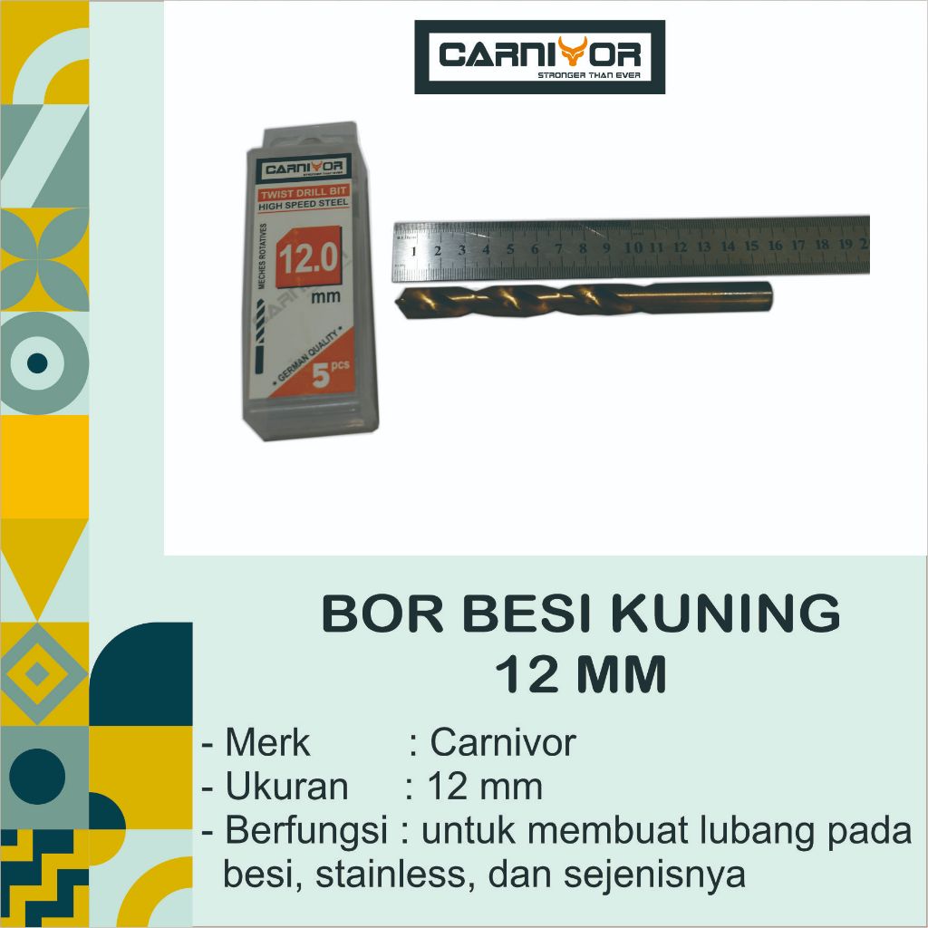 Jual Bor Besi Carnivor / Mata Bor Besi Carnivor 12mm/BOR LOGAM/BOR BESI ...