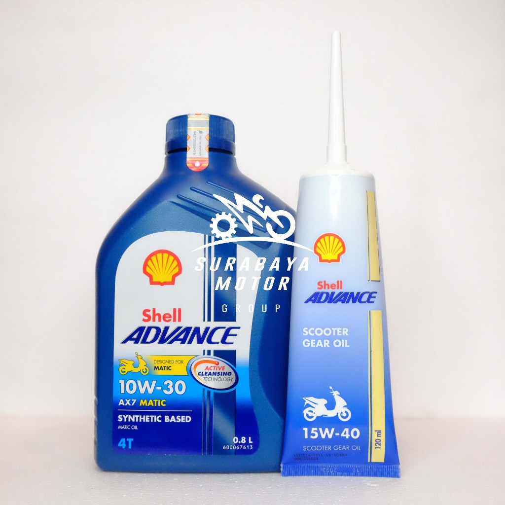 Jual Paket Oli Matic Shell AX7 10W-30 800ml dan Oli Gardan Shell ...