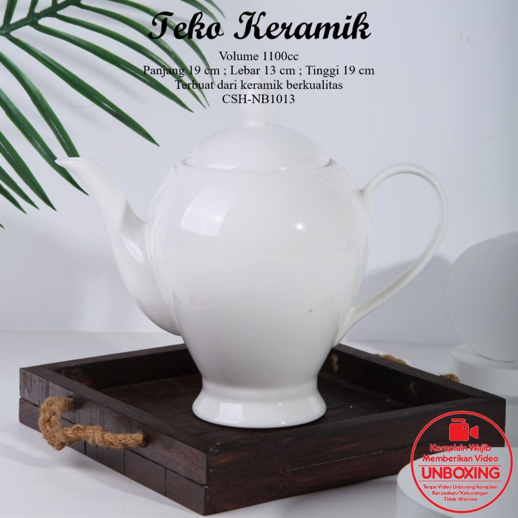 Jual CAPO Teapot / Teko Keramik Putih Polos | Shopee Indonesia