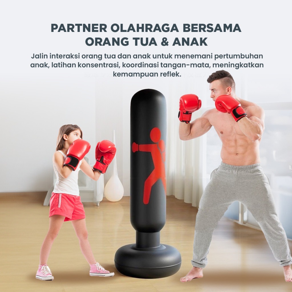 Jual Punch Target Inflatable 1.6 Meter Tiup Punching Bag Tiang Tinju ...