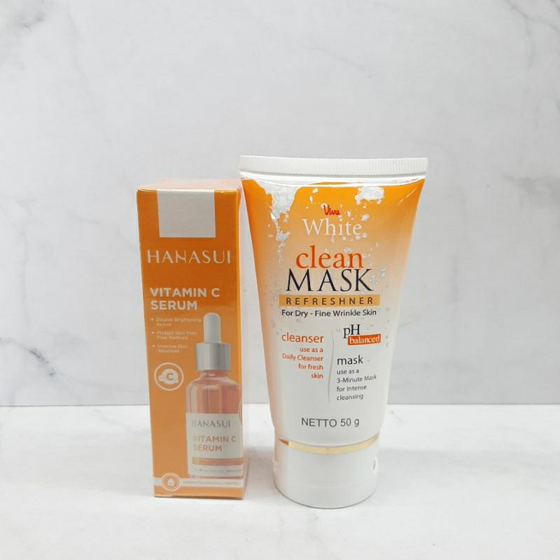 Jual PAKET VIVA CLEAN MASK & SERUM HANASUI VITAMIN C |ORANGE Paket ...