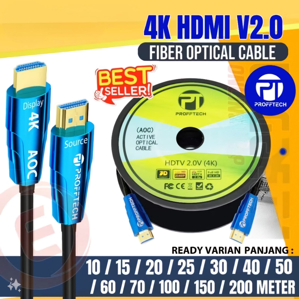 Jual Kabel HDMI 4K Fiber Optic 30M/40M/50M UHD Active 2.0 ORIGINAL ...
