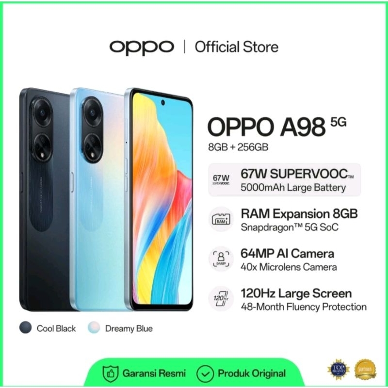 Jual OPPO A98 5G 8/256GB [67W SUPERVOOC 5000mAh, 8GB+8GB RAM Expansion ...