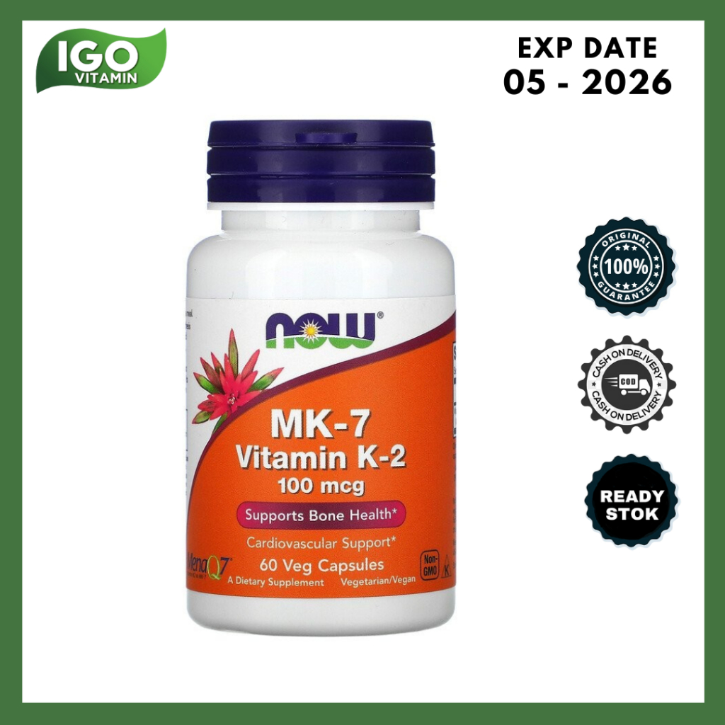 Jual Now Food MK7 Vitamin K2 100 mcg 60 Veg Capsules | Shopee Indonesia