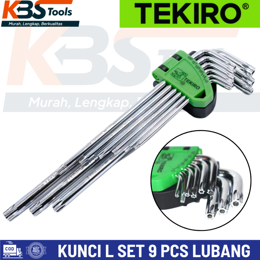 Jual TEKIRO Kunci L Set Bintang Panjang Lubang 9 pcs / Tamper Torx Key Long Set Original ...