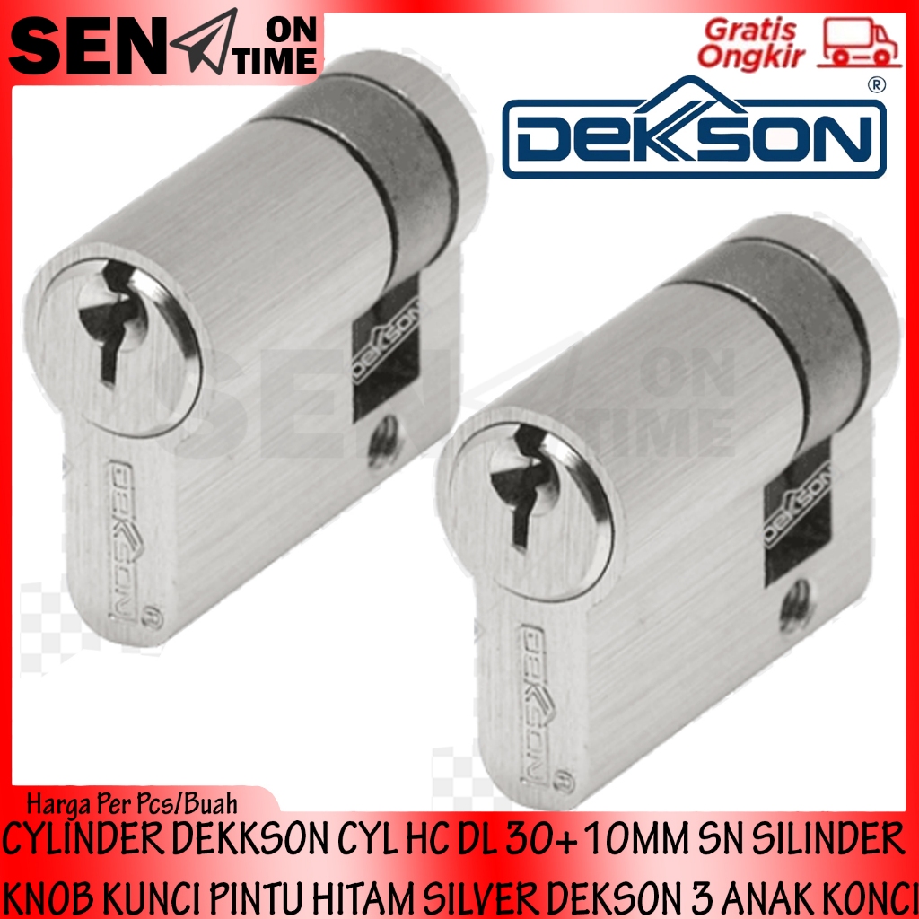Jual CYL HC DL 40+10MM SN DKS Cylinder Dekkson Silinder Knob Kunci Pintu Hitam Silver Dekson 3 ...