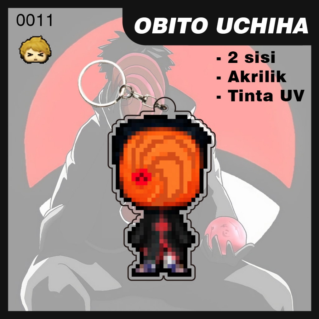 Jual Keychain Pixel Animation Animation Naruto: Shippuden Obito Uchiha ...