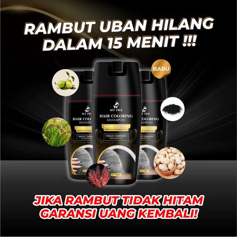 Jual Sampo My Iwe Penghitam Rambut Uban Asli Original Kemasan Botol 100 ...
