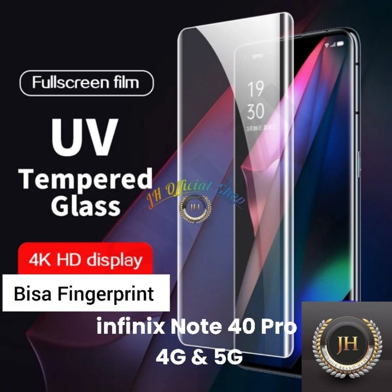 Jual tempered glass infinix note 40 pro antigores kaca lengkung uv full ...