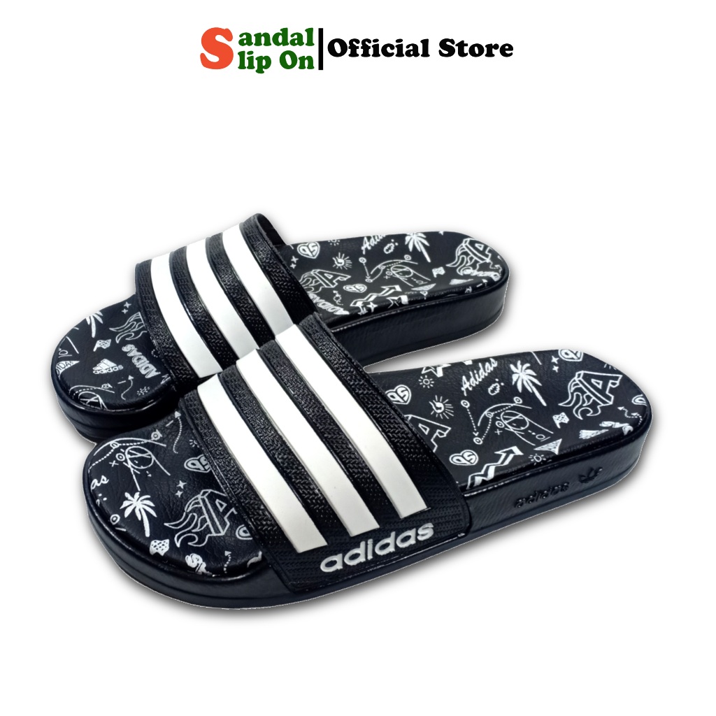 Jual Sandal Adidas slide Casual Comfort pria wanita selop slip on warna ...