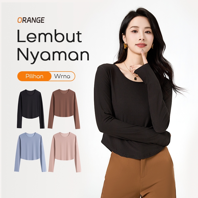 Jual Kemeja Turtleneck Lengan Panjang/Blus Wanita/Kaos Slim Fit Wanita ...
