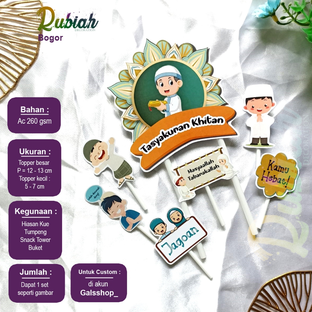 Jual Topper cake karakter Tasyakuran Khitan / Hiasan Kue Khitan ...