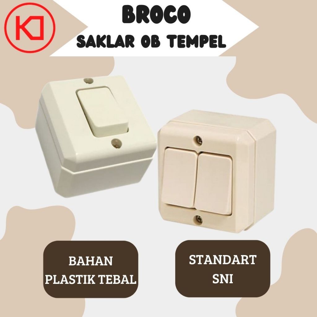 Jual BROCO Saklar OB Persegi Saklar Tempel | Shopee Indonesia