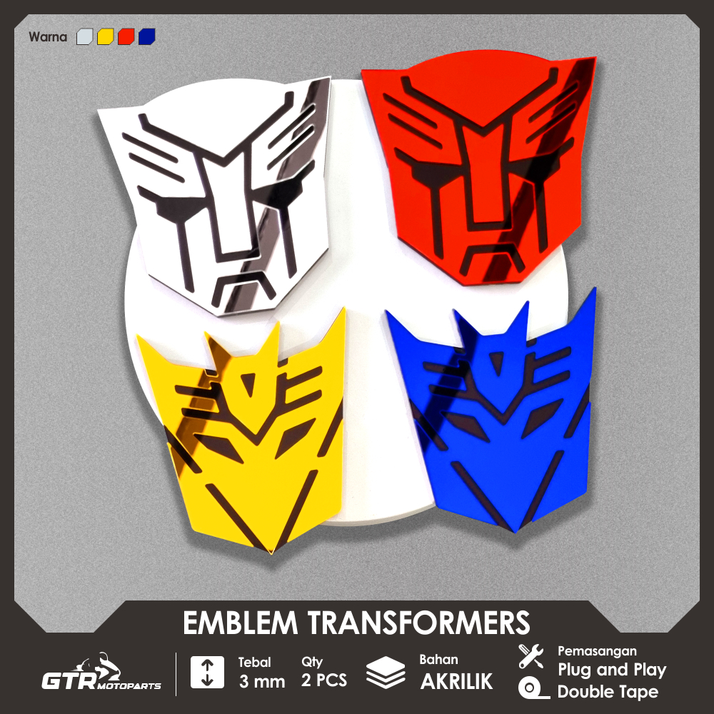 Jual GTR Emblem Transformers 1 PC Logo Timbul 3D Emblem Motor Aksesoris ...