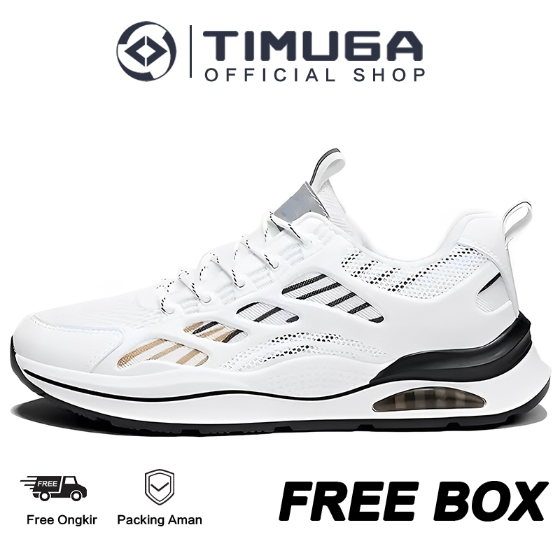 Jual TIMUGA Sepatu Pria Sneakers Casual Sepatu Cowok Putih Sepatu ...