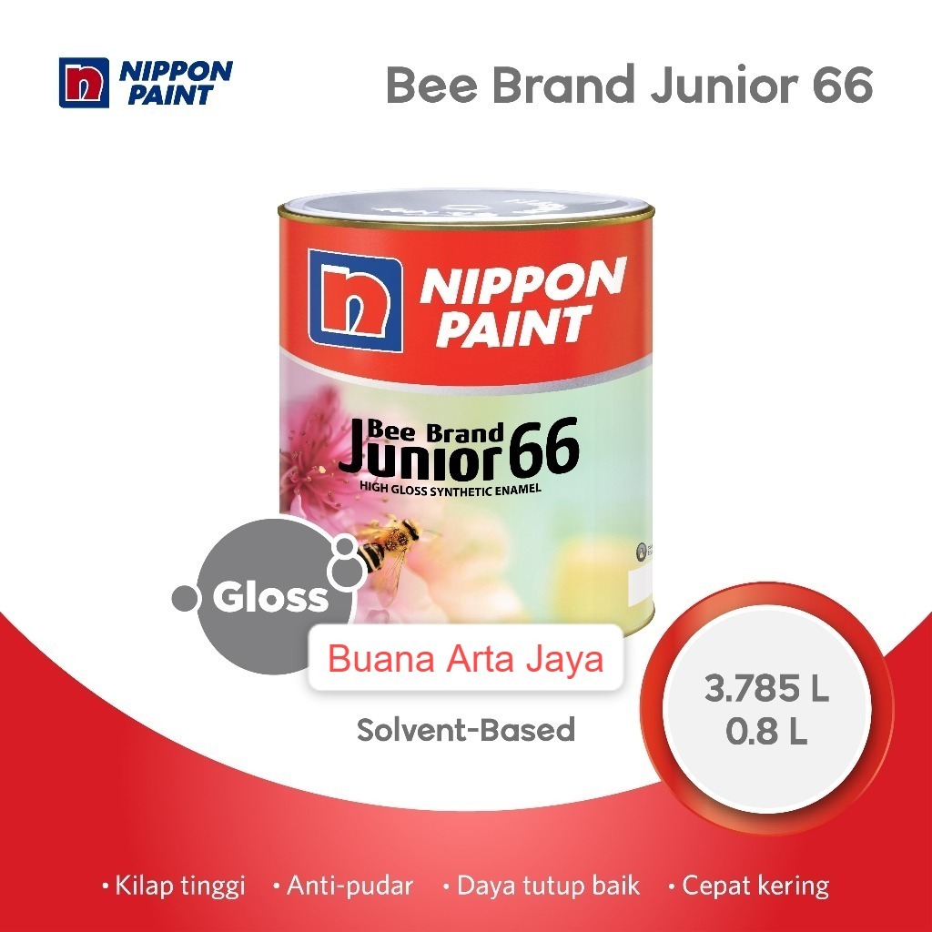 Jual Nippon Paint Bee Brand Junior 66 Cat Kayu Besi CUSTOM ORDER - 0,8 Liter | Shopee Indonesia