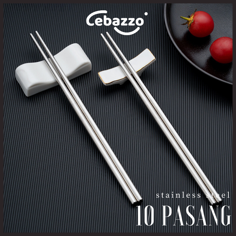 Jual Cebazzo Sumpit Stainless Steel 201 / Sumpit 10 Pasang/Sumpit High ...