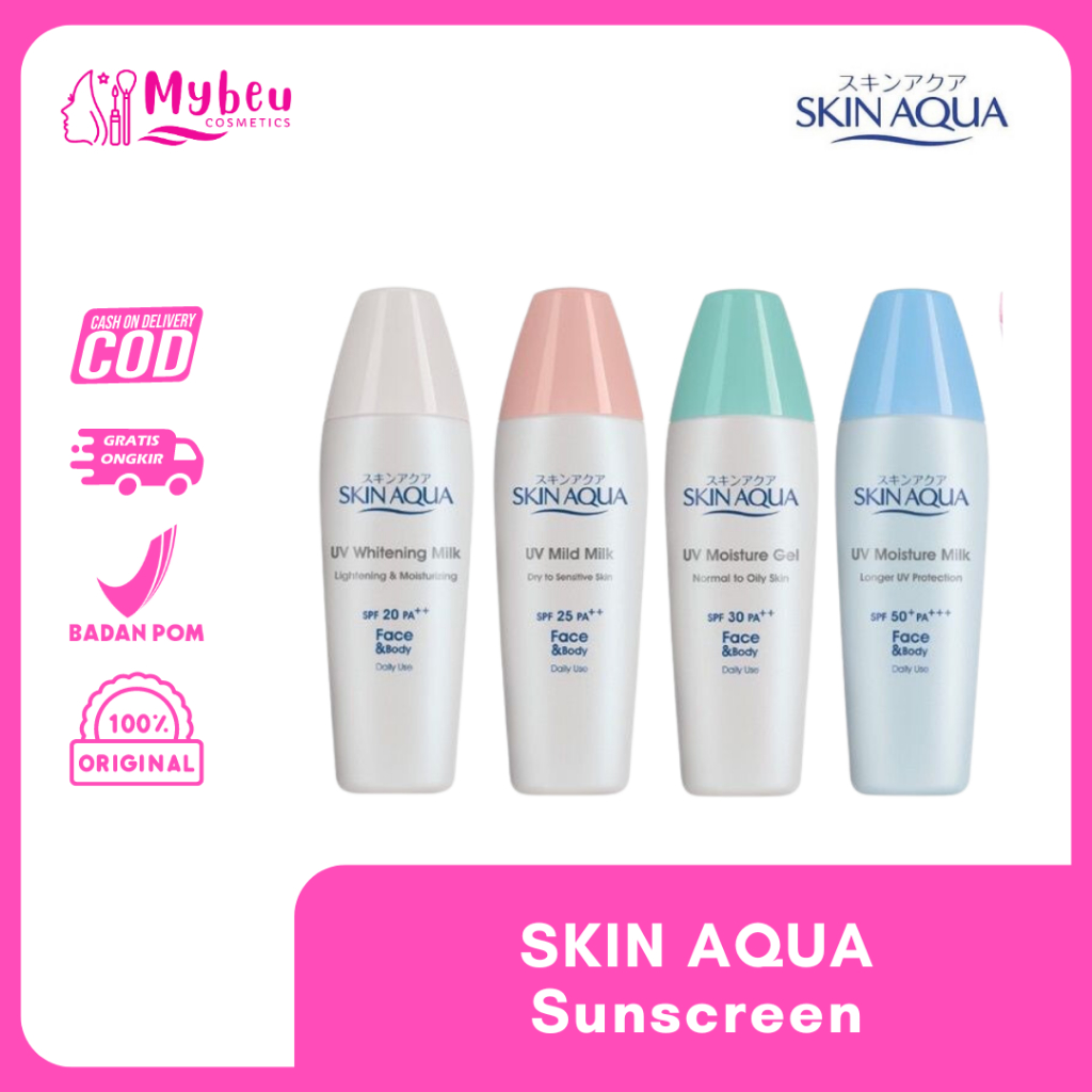 Jual Skin Aqua Sunscreen SPF 50 Whitening Tutup Putih || Moisturizing ...