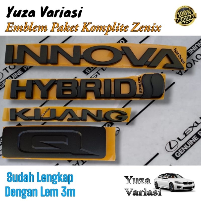 Jual Paket Komplite Emblem Innova zenix Hitam Doff Original Produk ...