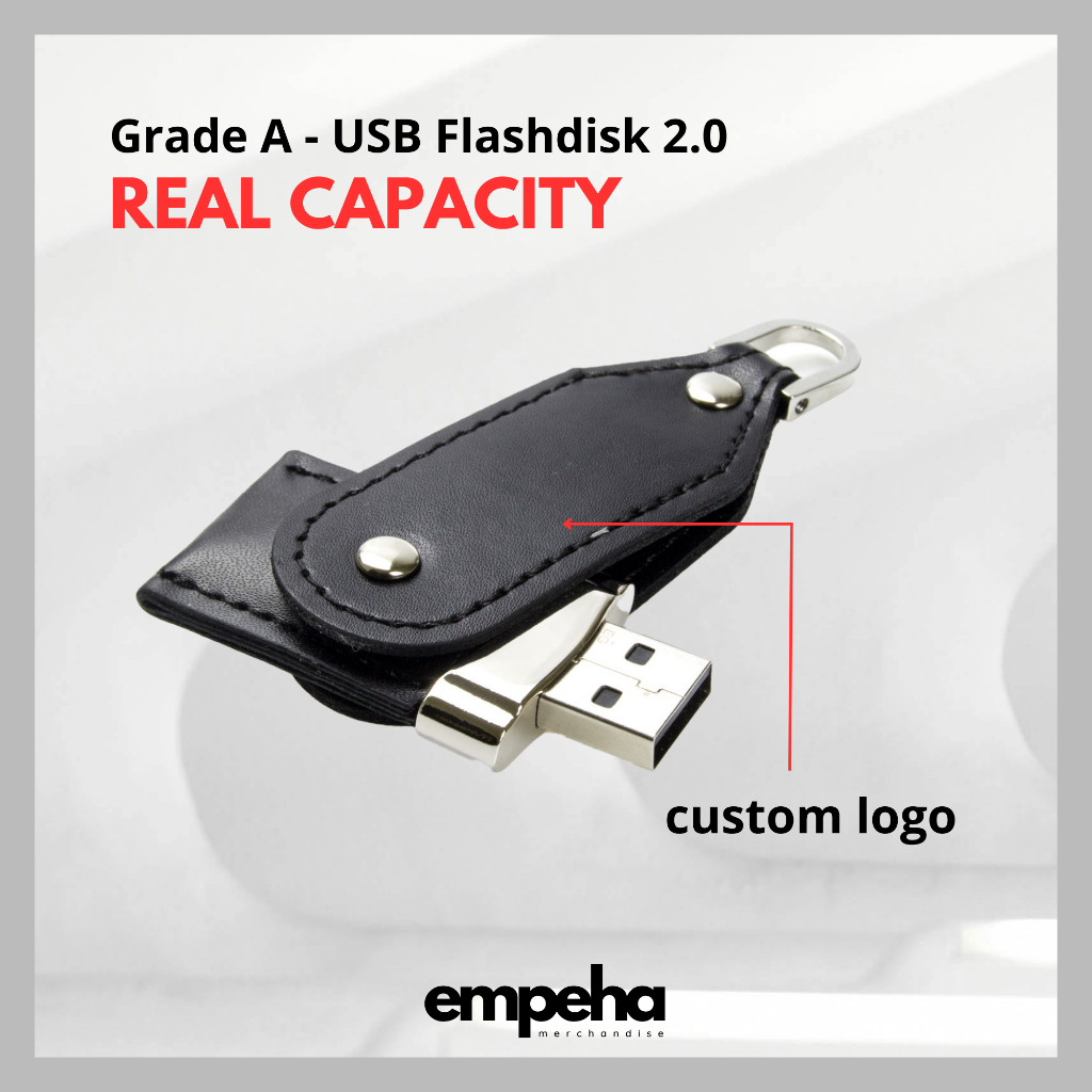 Jual Flashdisk USB 2.0 Grade A Custom Logo | Swivel Kulit Metal | Real ...