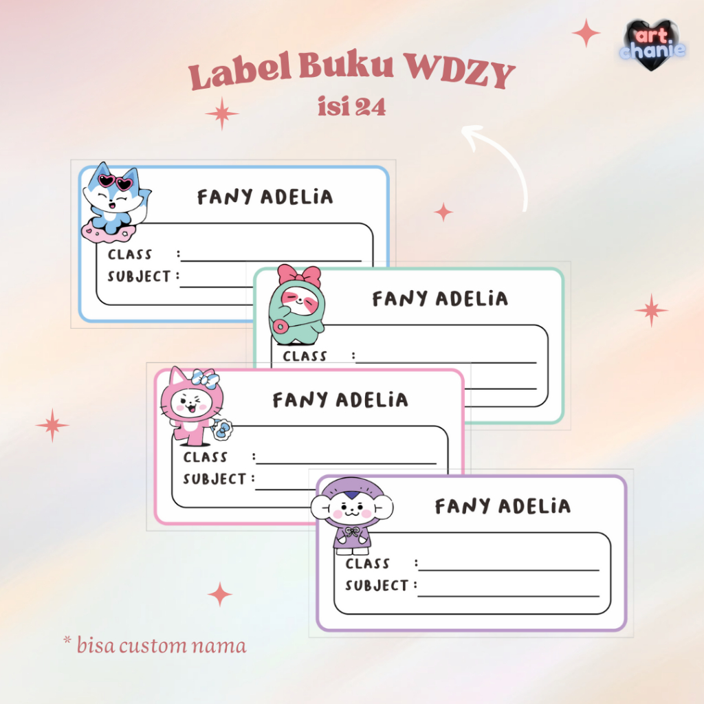 Jual [COD] ITZY WDZY LABEL BUKU || Stiker Nama Custom | Shopee Indonesia