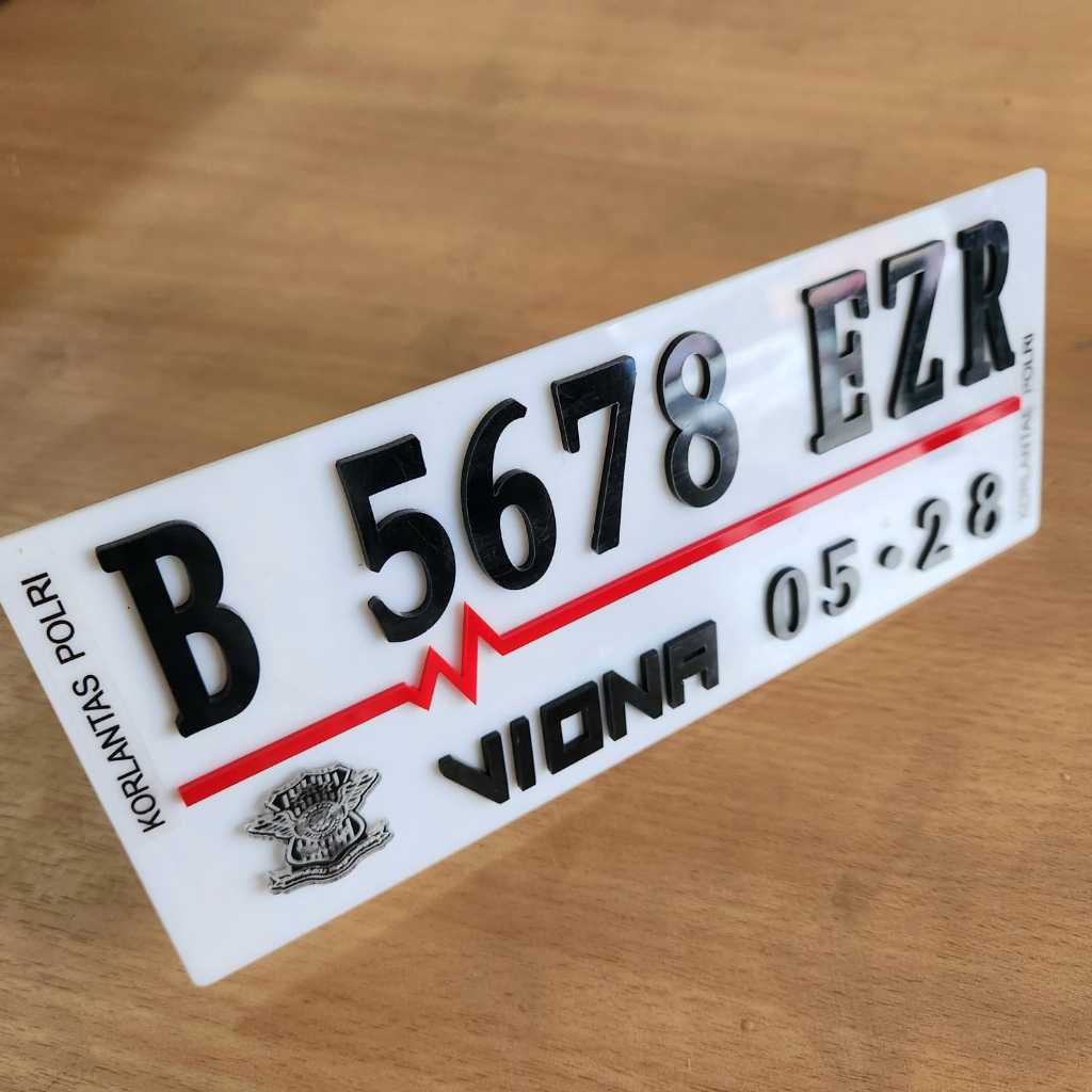 Jual Plat nomor motor akrilik custom font kaki | Shopee Indonesia