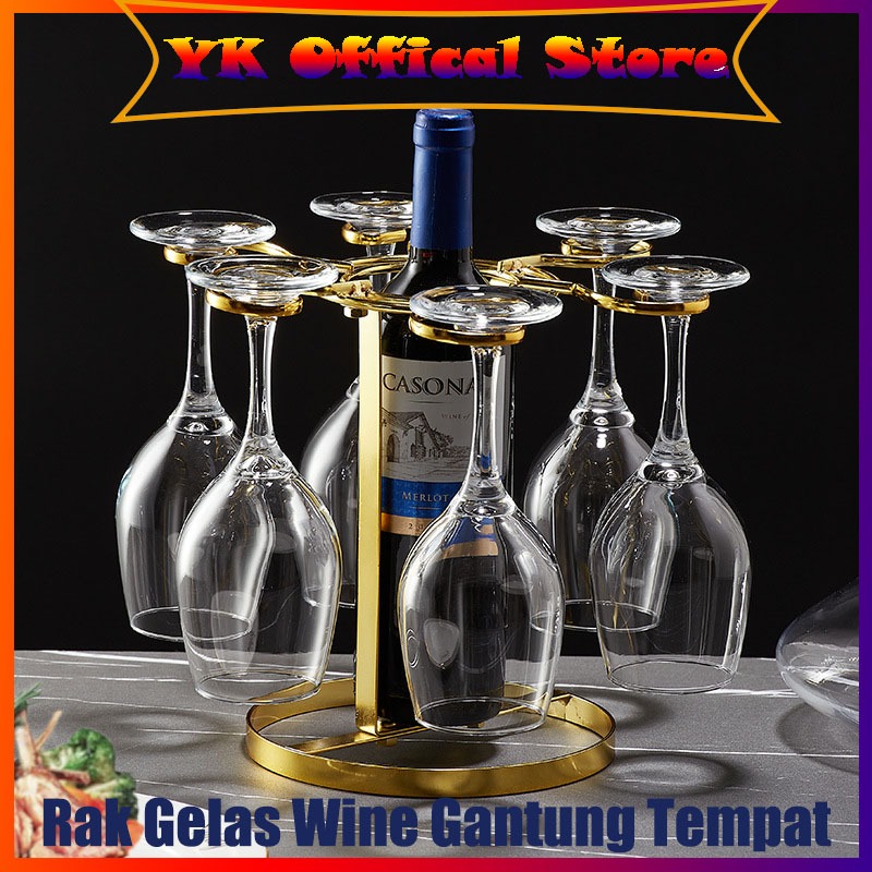 Jual Rak Gelas Wine Gantung Tempat Gold Cangkir Gelas Stand Tahan Lama ...