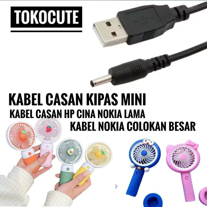 Jual Kabel Casan AC Mini 30cm Kualitas Tebal, Colokan Nokia Jarum Besar ...
