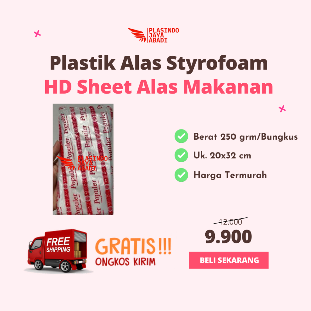 Jual (20x32 cm) Plastik Alas Styrofoam HD Sheet Alas Makanan 250gram ...