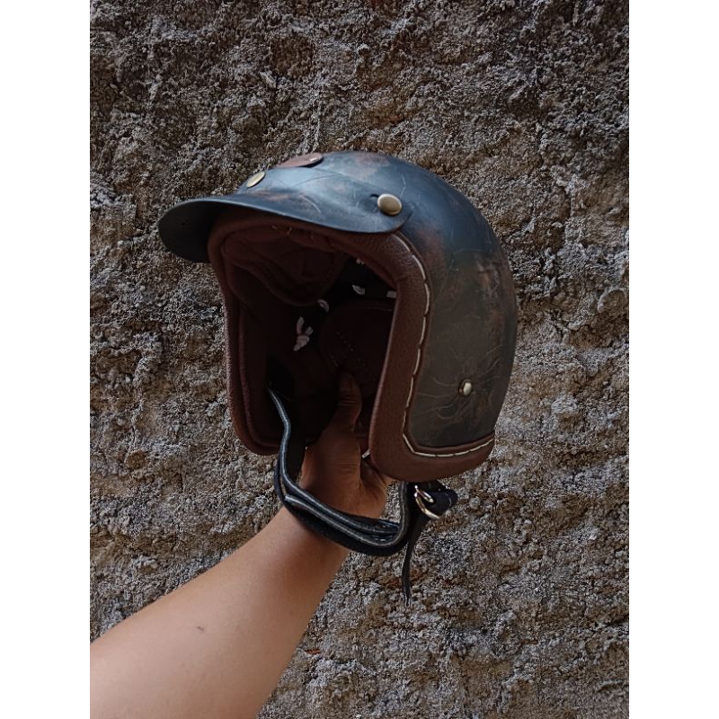 Jual helm slim head tx500 vintage, chopper, vespa, clasik, helmcustom ...