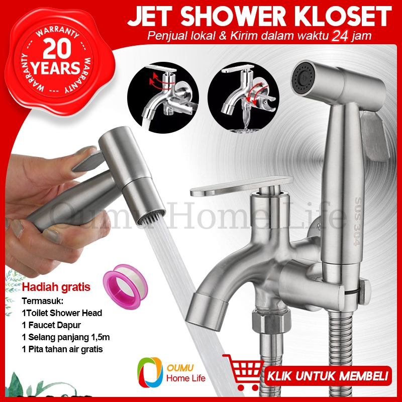 Jual Jet Shower Kloset Stainless/Kran Cabang Shower/Jet Washer Toilet ...