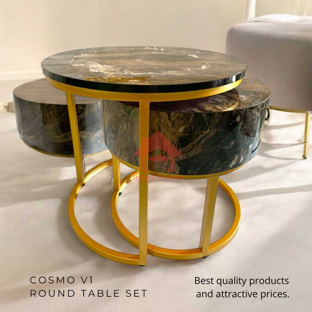 Jual RumahLiyya Meja Besi Bulat Ruang Tamu Minimalis Kaki Besi - Cosmo ...