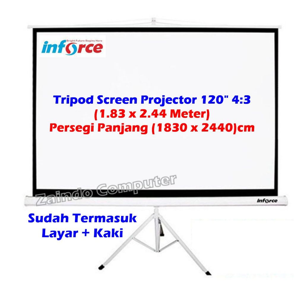 Jual TRIPOD SCREEN PROJECTOR 120” 4:3 (1830CM x 2440CM) SCREEN ...