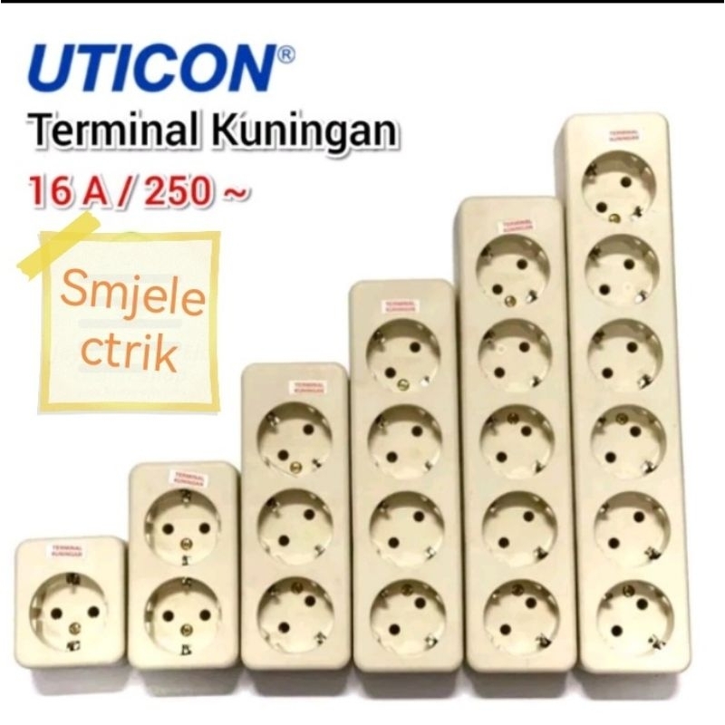 Jual Stop kontak UTICON 1 2 3 4 5 6 Lubang / terminal Kuningan | Shopee Indonesia