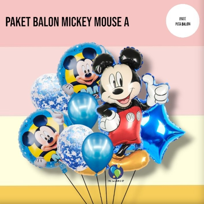 Jual Paket Balon Mickey Mouse Ulang Tahun / Set Dekorasi Happy Birthday ...