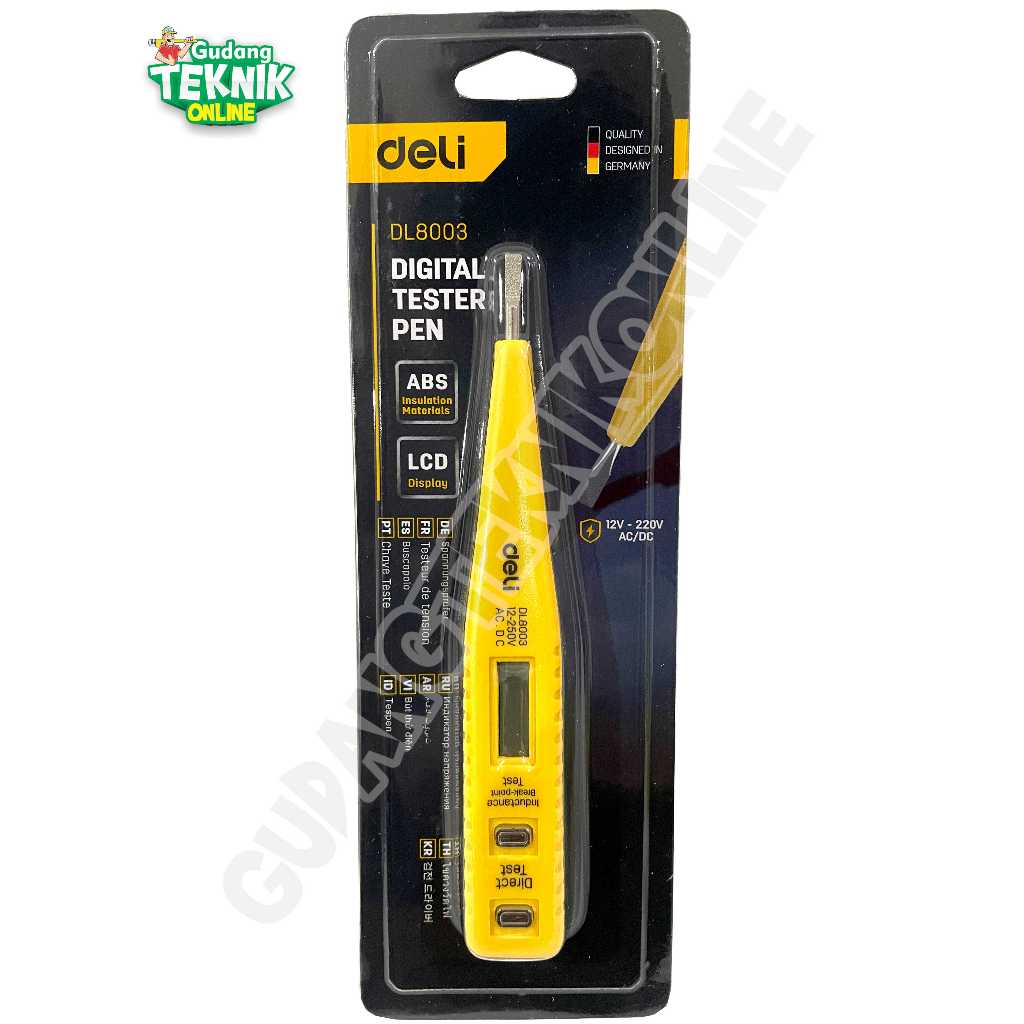 Jual Tespen Digital DELI EDL8003 / Testpen Listrik Tes Pen 12-250V AC ...