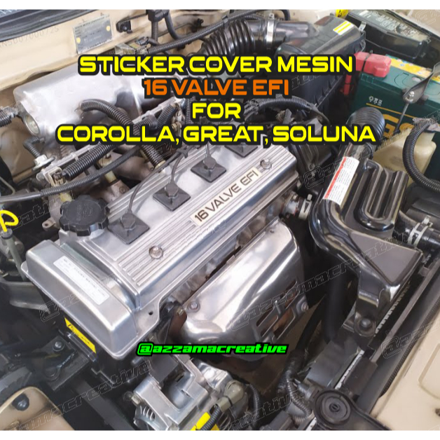 Jual Stiker Cover Mesin 16 VALVE EFI Soluna Corolla Great Corolla Plat ...